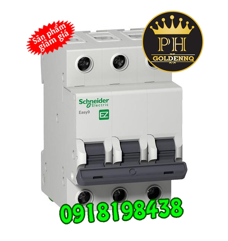 Cầu Dao Schneider Easy9 MCB 3P, 4.5kA, 400V, C Curve 6A-63A | Công Ty Quốc Tế Golden NQ