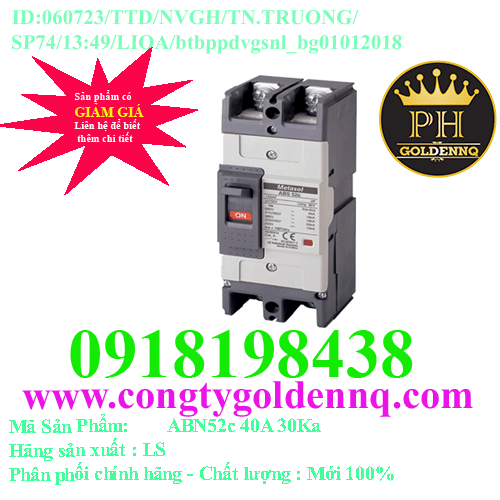 Cầu dao điện MCCB ABN52c 40A 30Ka - LS | Công Ty TNHH Tổng Hợp Quốc Tế Golden NQ