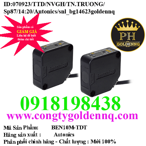 Cảm biến quang Autonics BEN10M-TDT | Công Ty TNHH Tổng Hợp Quốc Tế Golden NQ