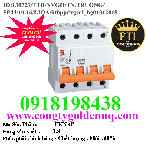 MCB LS BKN 6kA 4P 40A-50A-63A | Công Ty TNHH Tổng Hợp Quốc Tế Golden NQ