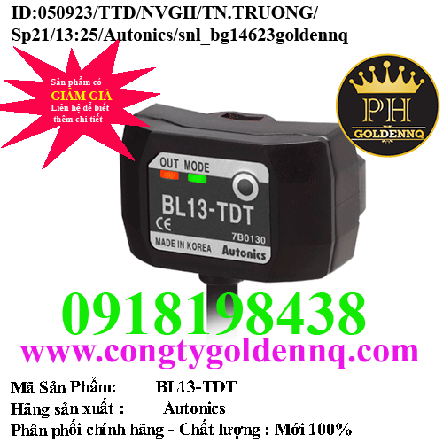 Cảm biến quang Autonics BL13-TDT | Công Ty TNHH Tổng Hợp Quốc Tế Golden NQ