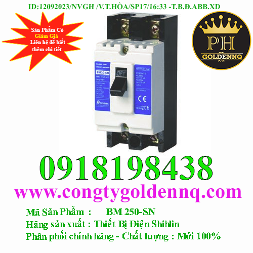 MCCB (Aptomat) 2P BM 250-SN | Công Ty TNHH Tổng Hợp Quốc Tế Golden NQ