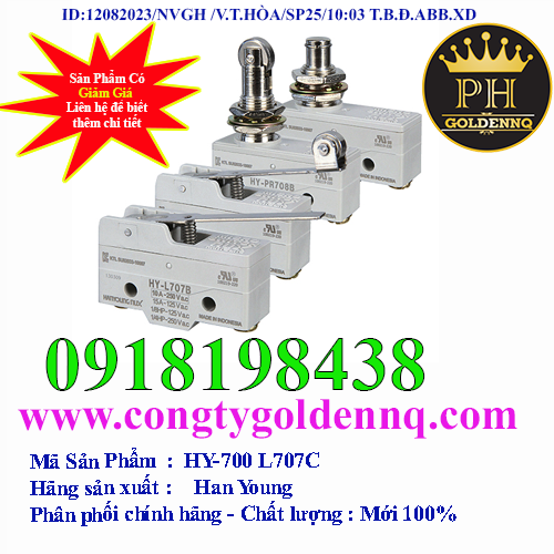 Công tắc hành trình HY-700 L707C | Công Ty TNHH Tổng Hợp Quốc Tế Golden NQ