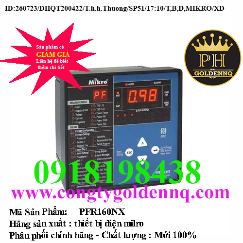 Bộ điều khiển bù CSPK Mikro 16 cấp PFR160NX | Công Ty TNHH Tổng Hợp ...