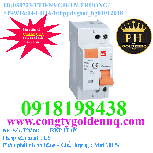 RCBO LS RKP 1P+N 4.5kA 3A-6A-10A-16A-20A-25A-32A | Công Ty TNHH Tổng Hợp Quốc Tế Golden NQ