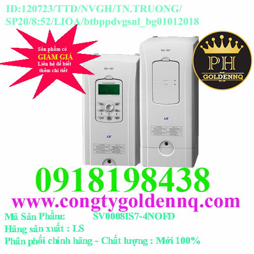 Biến Tần 3 Pha LS SV0008IS7-4NOFD 0.75kW 380V | Công Ty TNHH Tổng Hợp Quốc Tế Golden NQ