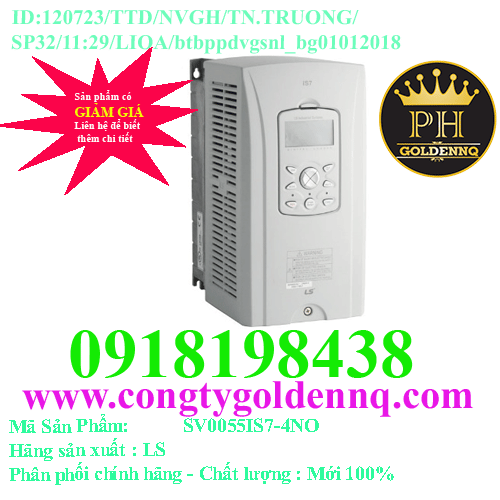 Biến Tần LS SV0055IS7-4NO 5.5kW 3 Pha 380V | Công Ty TNHH Tổng Hợp Quốc Tế Golden NQ
