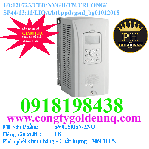 Biến Tần LS SV0150IS7-2NO 15kW (20HP) 3 Pha 220V | Công Ty TNHH Tổng Hợp Quốc Tế Golden NQ