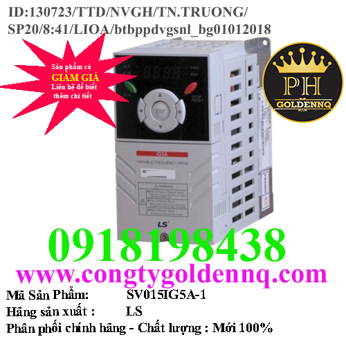 Biến Tần LS SV015IG5A-1 1.5kW 1 Pha 220V | Công Ty TNHH Tổng Hợp Quốc Tế Golden NQ