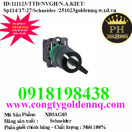 Chuyển mạch XB5AG03 Schneider | Công Ty TNHH Tổng Hợp Quốc Tế Golden NQ