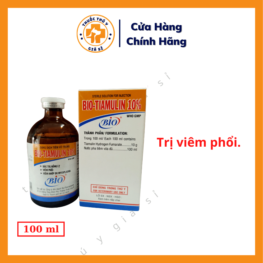 Bio Tiamulin 10% 100ml Trị Hồng Lỵ Phân Phối Thuốc Thú Y