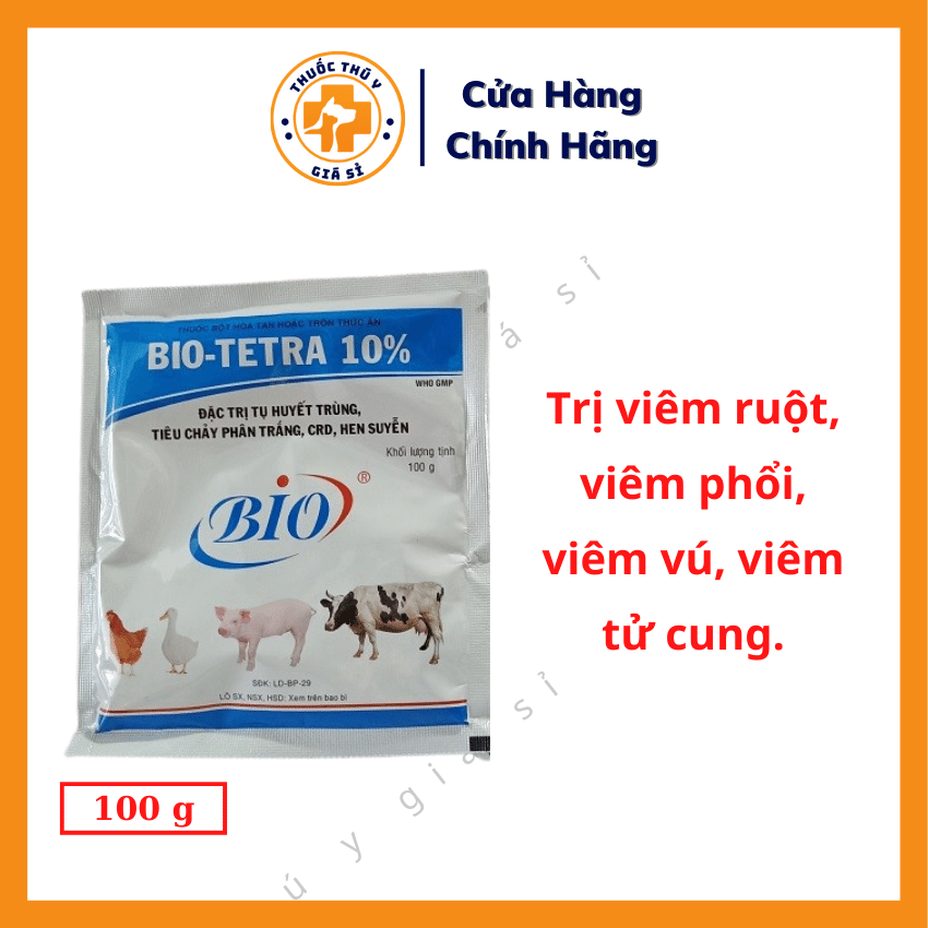 Bio Tetra 10% 100gr Trị Nhiễm Trùng Tiêu Chảy Crd Phân Phối Thuốc Thú Y
