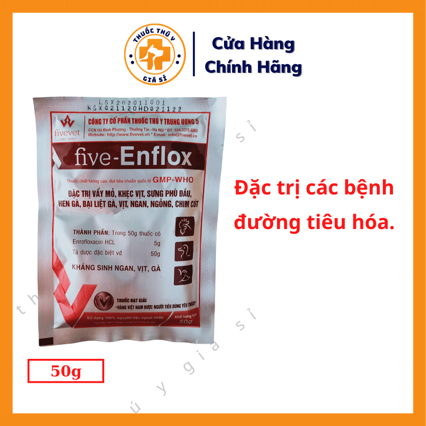 Fivevet Enflox 50gr Chính Hãng Giá Tốt Phân Phối Thuốc Thú Y