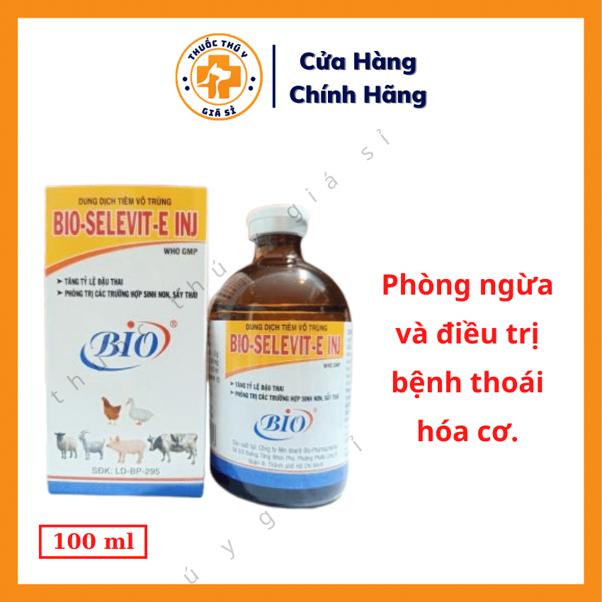 Bio Selevit E INJ 100ml Tăng Tỉ Lệ Đậu Thai Phân Phối Thuốc Thú Y