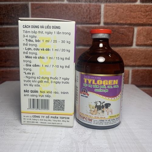 Topcin Tylogen 100ml Chính Hãng Giá Tốt Phân Phối Thuốc Thú Y