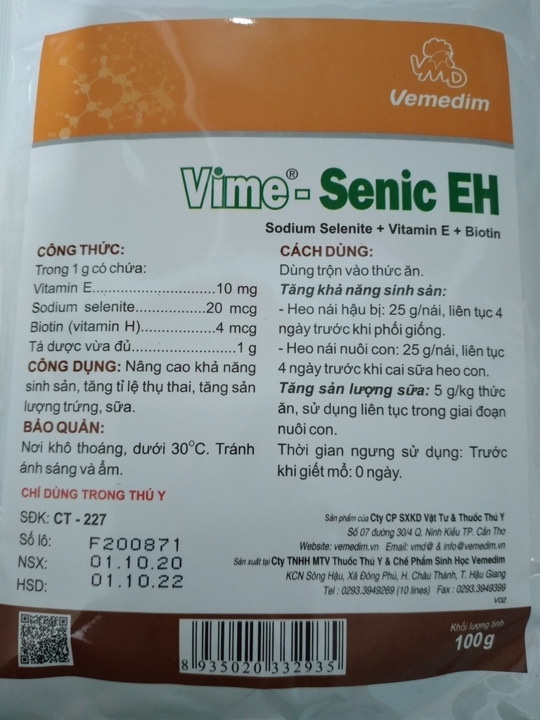 Vemedim Vime Senic EH 100gr Chính Hãng Giá Tốt Phân Phối Thuốc Thú Y