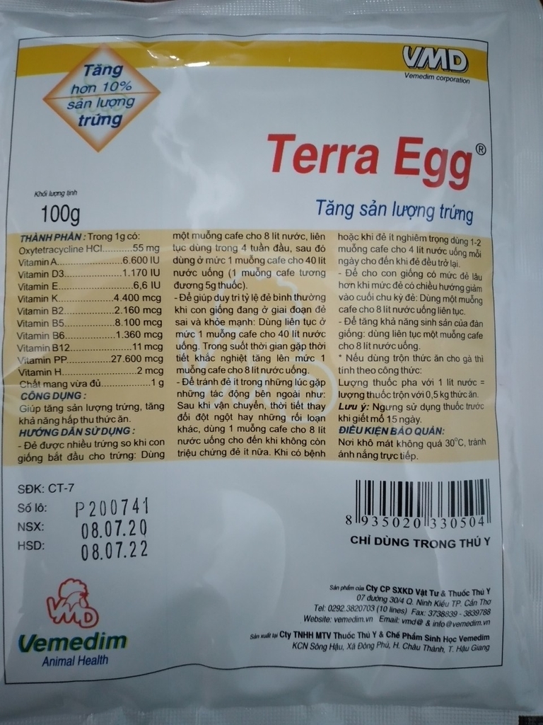 Vemedim Terra Egg 100gr Chính Hãng Giá Tốt Phân Phối Thuốc Thú Y