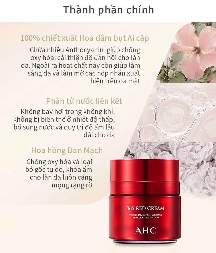Kem Dưỡng AHC 365 Red Cream 50ML May Cosmetic