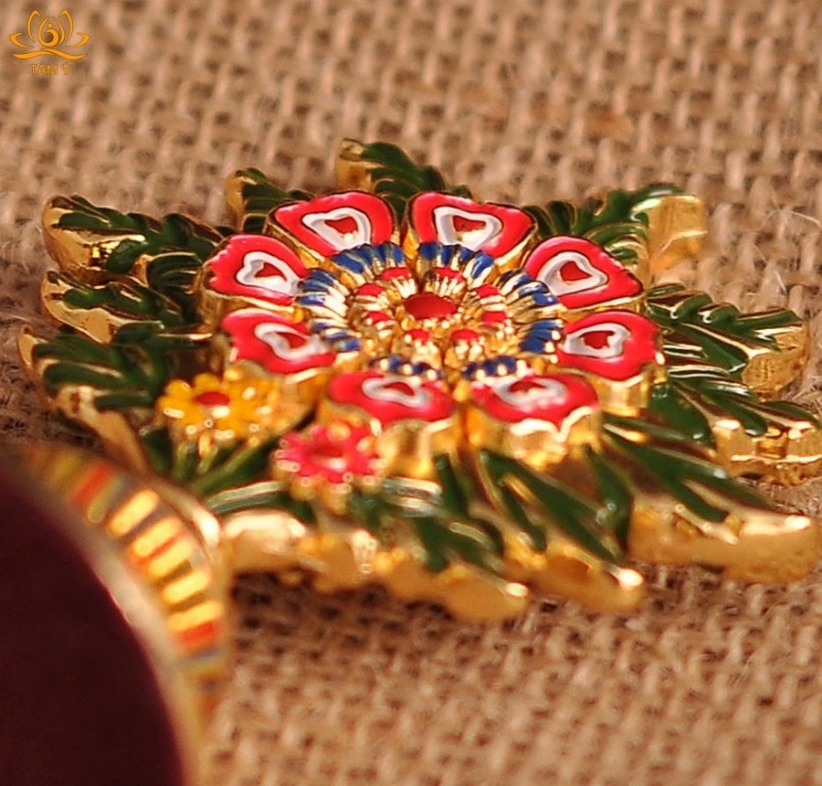 Bộ Torma Và Hoa Vương Bằng Đồng MS13 Mật Tông Tâm Ý