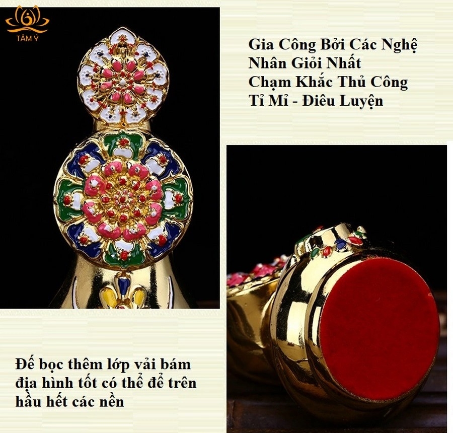 Bộ Torma Và Hoa Vương Bằng Đồng MS13 Mật Tông Tâm Ý