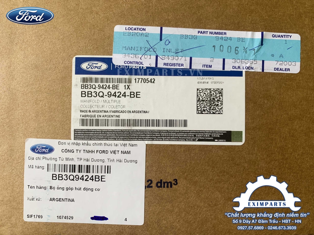 CỔ HÚT GIÓ NHỰA FORD RANGER 3.2 BB3Q9424BE / UH0213100B
