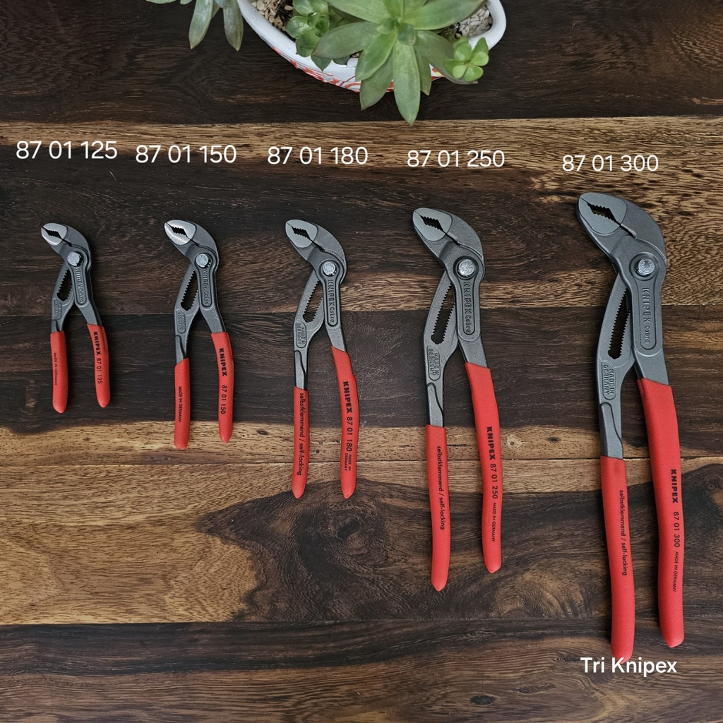 Kìm Nước Mỏ Quạ Knipex Cobra® 87 01 250 Mở đến Ø50mm dài 250mm