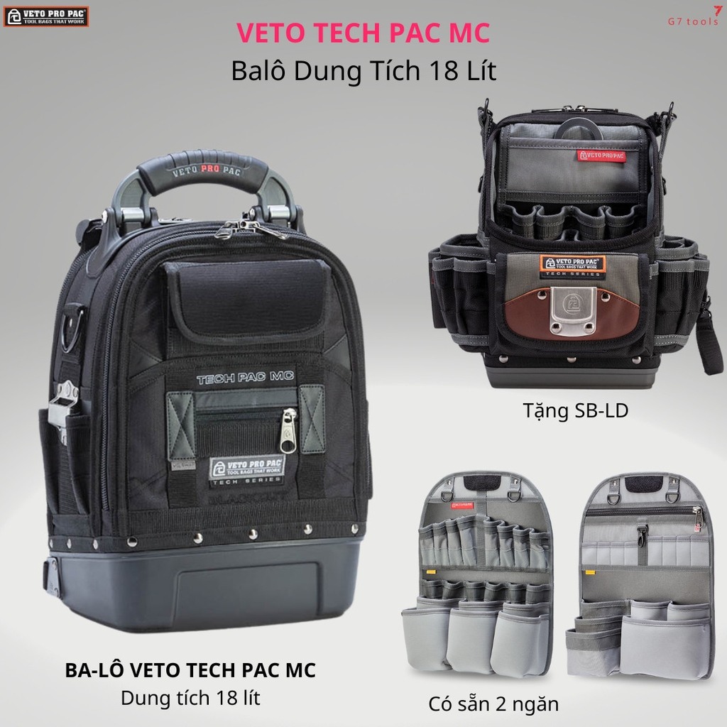 VETO Pro Pac Tech Pac MC Blackout Khay V-SWAP™ & Đế Nhựa Chống N