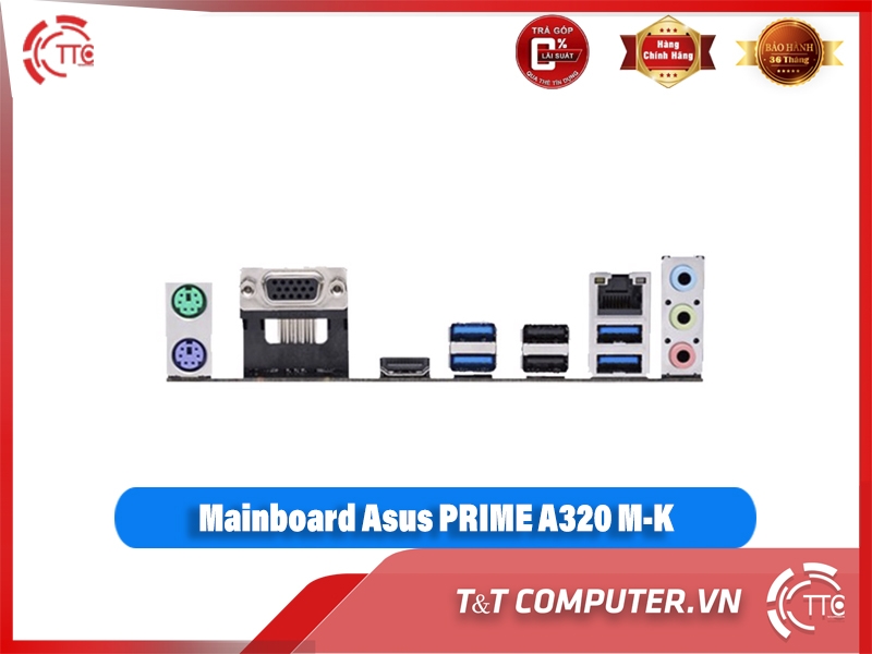 Mainboard ASUS PRIME A320M-K (AMD A320, Socket AM4, ATX, 2 khe RAM DDR4)