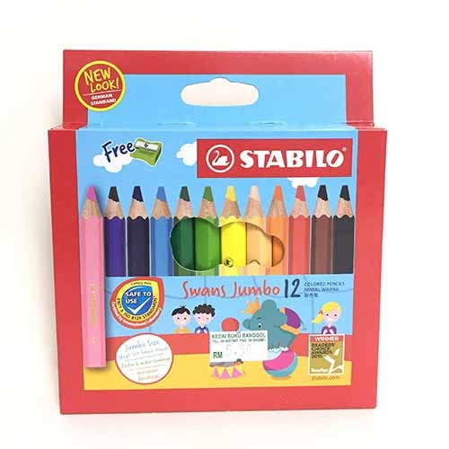 Bút Chì 12 Màu Stabilo Swans Jumbo 1873J | Nhà Sách Tiến Thọ