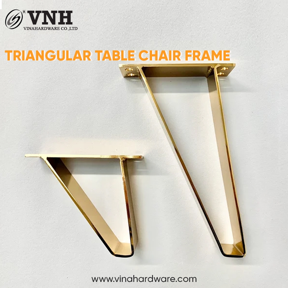 Triangular table leg frame, matte black paint - Processed by ...