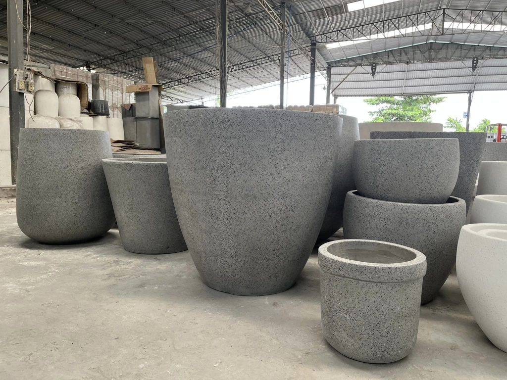 Grey Terrazzo Collection - Concrete pottery. - PLT Garden Co,.LTD