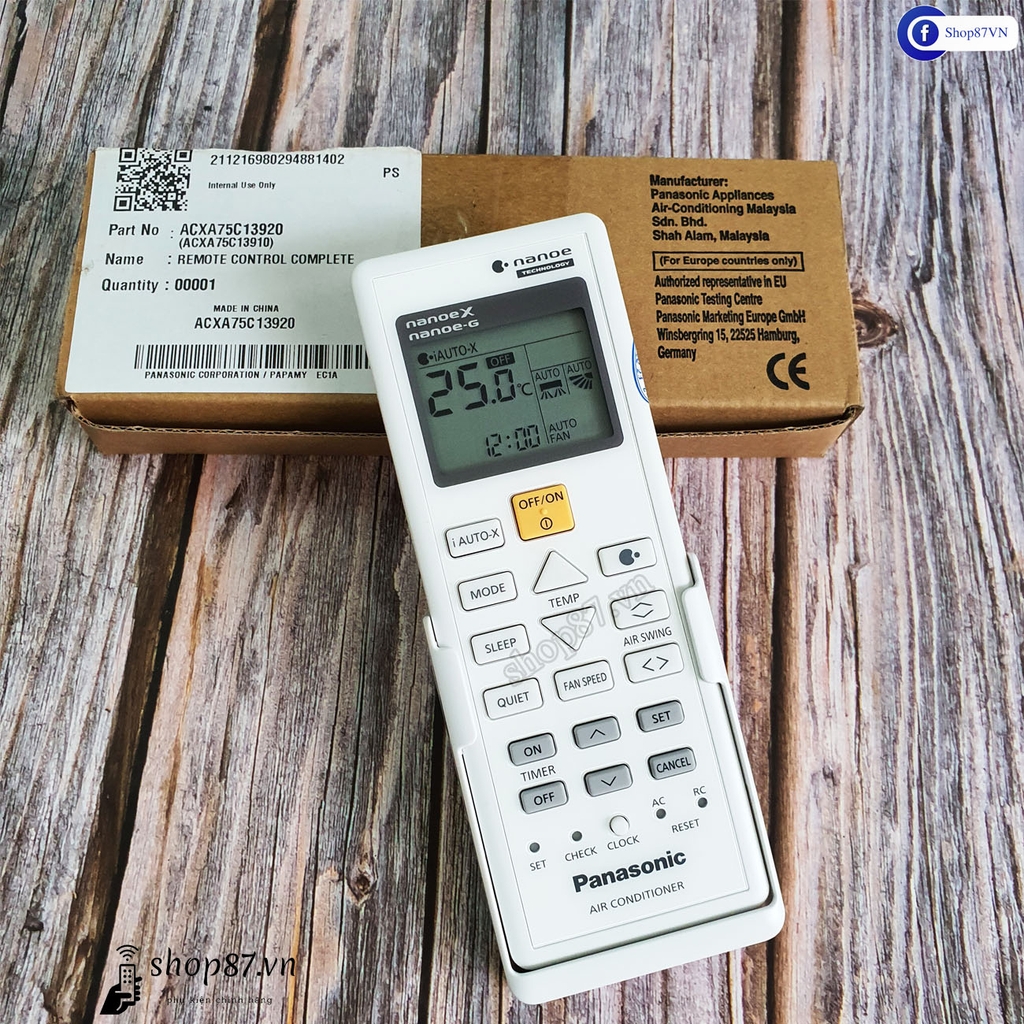 Điều khiển điều hòa Panasonic 1 chiều i AUTO-X nanoe 13920 Shop87.vn ...