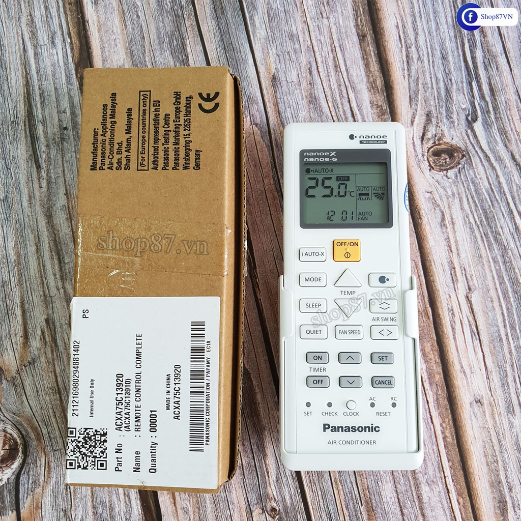 Điều khiển điều hòa Panasonic 1 chiều i AUTO-X nanoe 13920 Shop87.vn ...