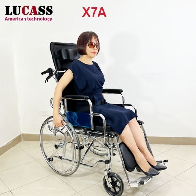 Xe lăn đa năng có bô vệ sinh ngả nằm chống lật Lucass X7A Y TẾ THÁI HƯNG
