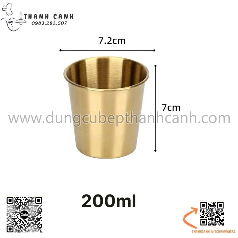 Cốc inox 1 lớp, Cốc inox giữ nhiệt, cốc inox màu vàng phong cách hàn quốc