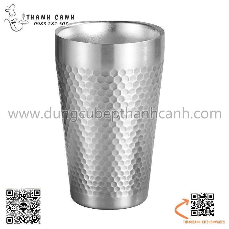 Cốc Inox, ly inox, cốc tổ ong, ly cách nhiệt, ly trà inox