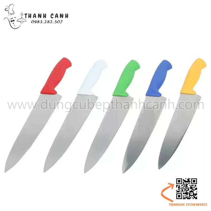 Dao thái cán nhựa màu, dao thái âu, dao cán màu