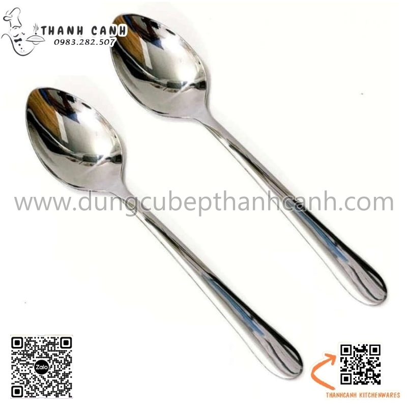 Muỗng thìa Inox 304 nguyên khối Rehang 18cm xuất Hàn Quốc