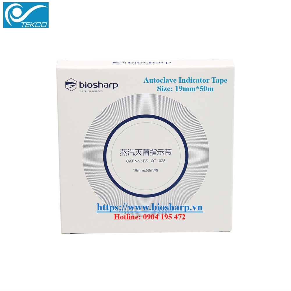 Băng keo chỉ thị nhiệt 19mm x 50m (hấp ướt), hãng Biosharp Công ty LABTECH Việt nam