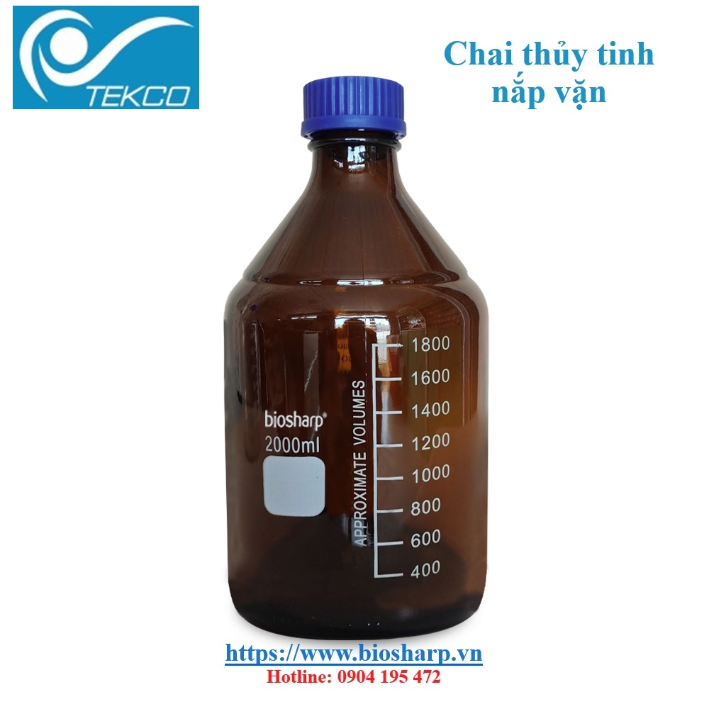Chai thủy tinh mầu nâu 100ml-2 lít, hãng Biosharp Công ty LABTECH Việt nam