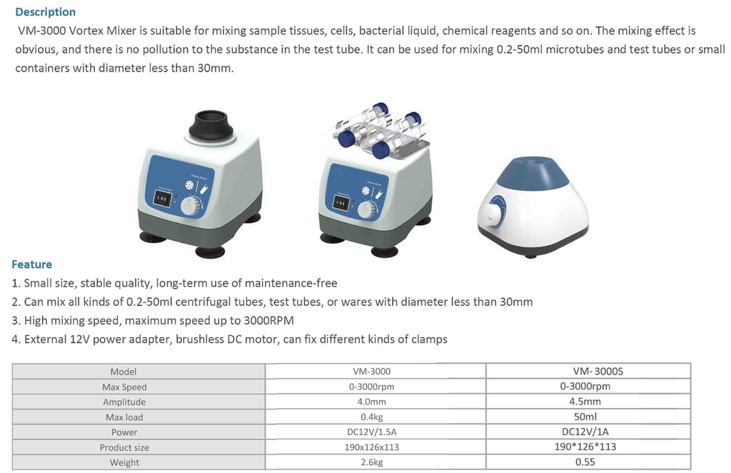 Máy Vortex Mixer, model: VM-3000, hãng FCOMBIO Công ty LABTECH Việt nam
