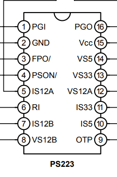 IC đóng cắt nguồn hệ thống PS223 DIP-16 chính hãng SITI