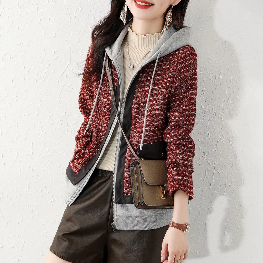 Mã C539: áo khoác nữ mùa thu đông có mũ trùm đầu ChamCham Shop