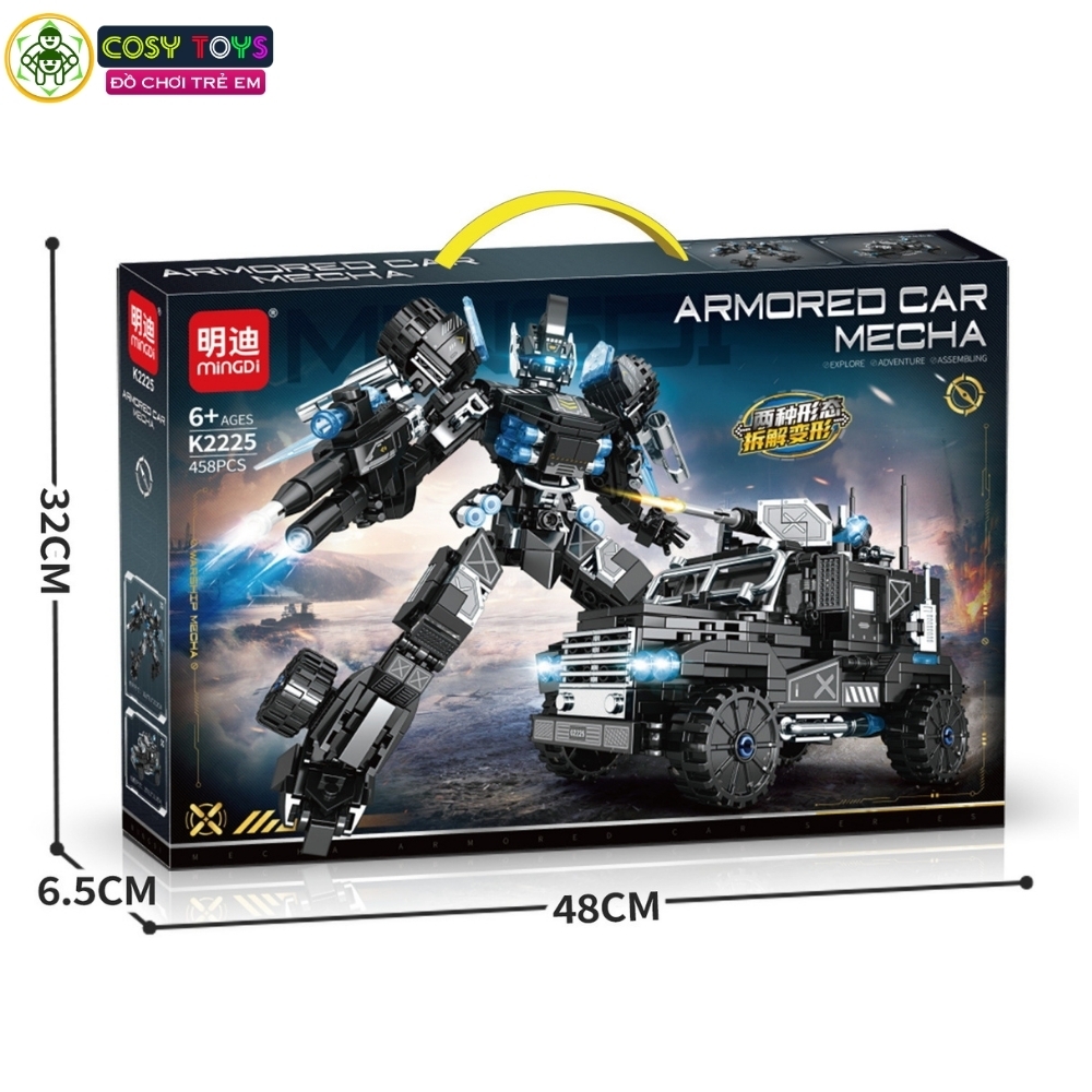 Đồ chơi lắp ghép xếp hình chiến binh robot biến hình 2 trong 1 thành xe ...