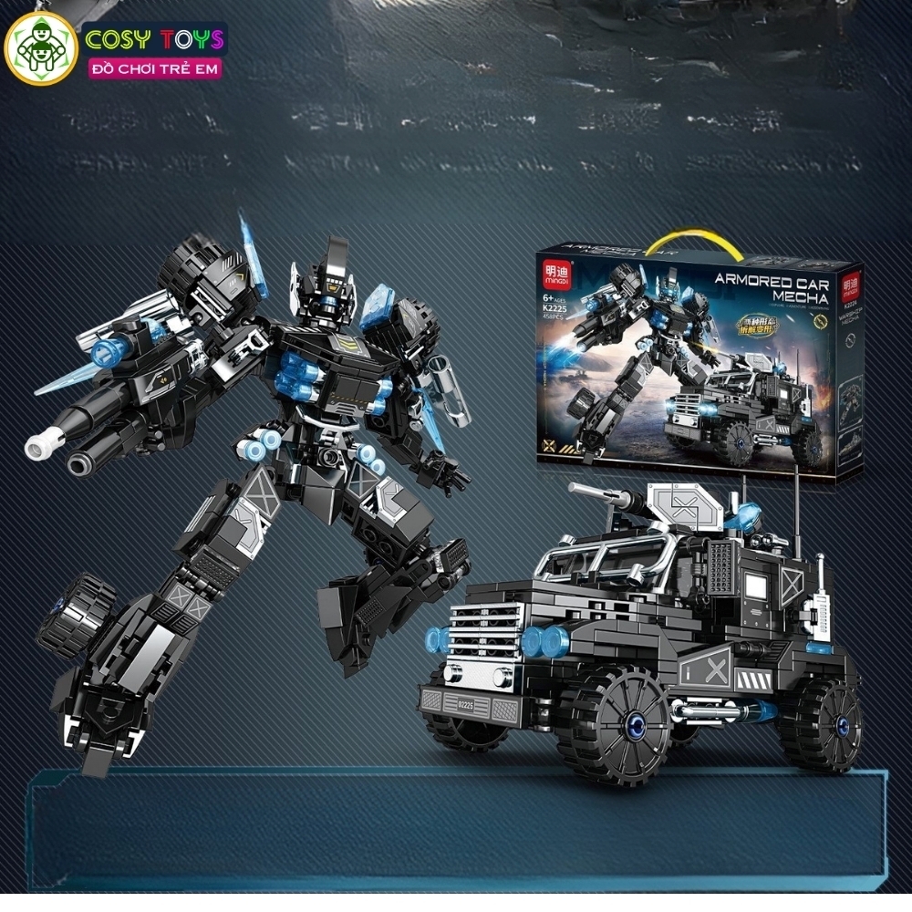 Đồ chơi lắp ghép xếp hình chiến binh robot biến hình 2 trong 1 thành xe ...