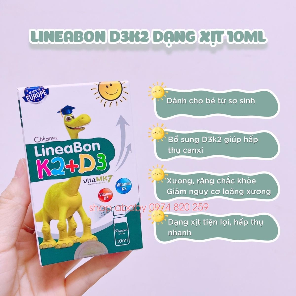 Vitamin D3K2 LineaBon dạng xịt 10ml