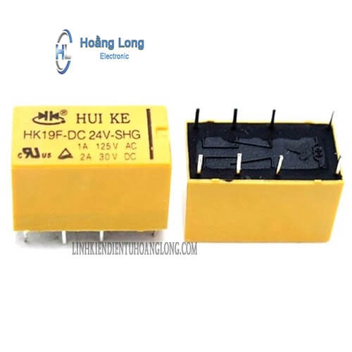 Relay 5V 1A HUIKE 8 Chân HK19F-DC05V-SHG- Hoằng Long | Linh Kiện Điện ...