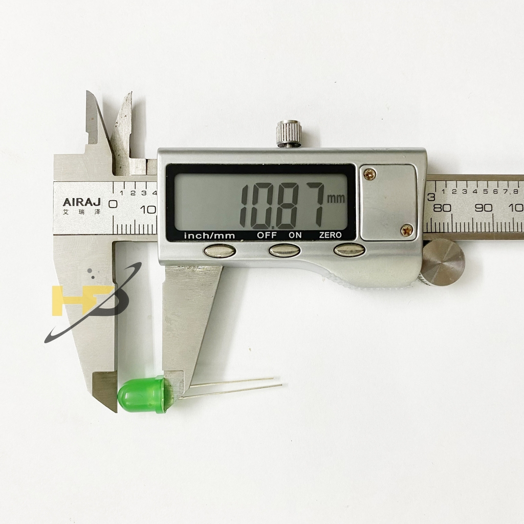 Led 8mm Đầu Tròn Màu Xanh Lá Chân 25mm