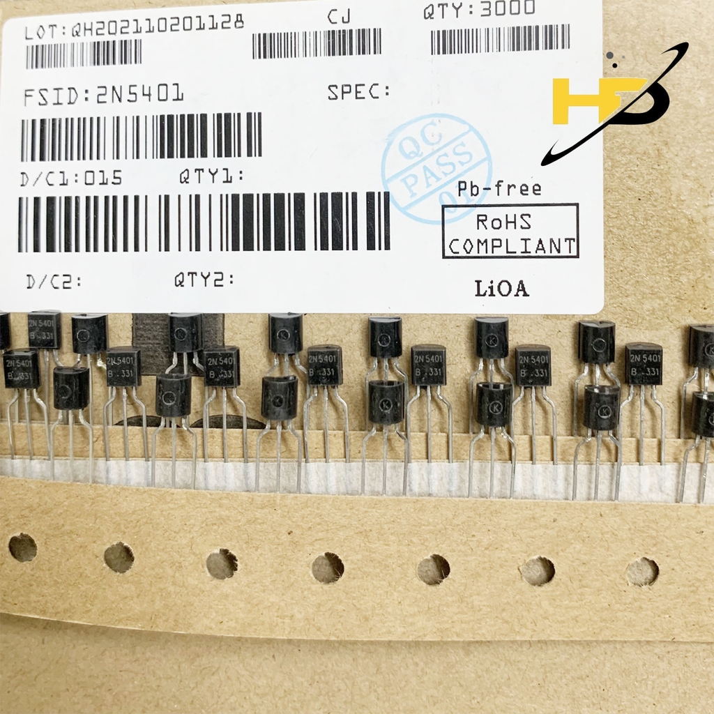 Transistor 2N5401 TO92 TRANS PNP 600mA 150V Đóng Dây