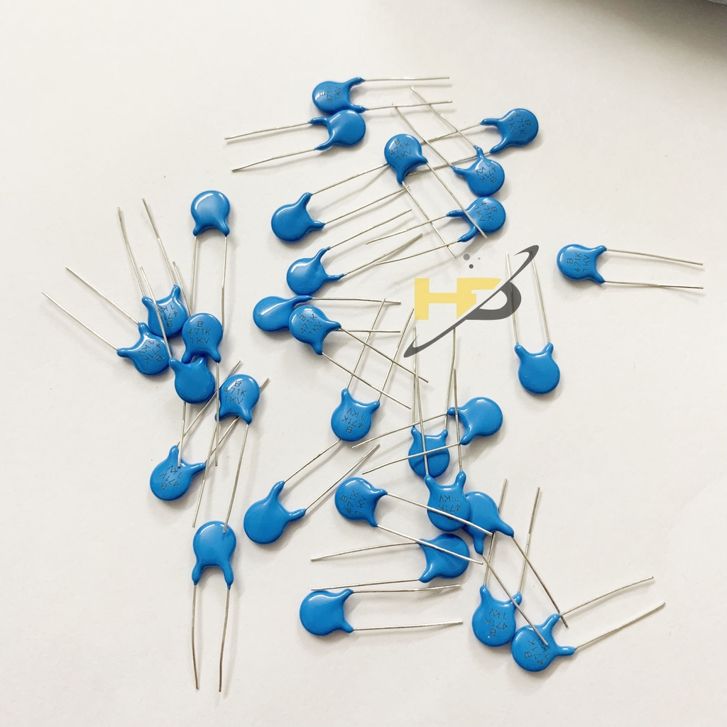 Tụ Cao Áp 471K 1KV 470pF Chân Cắm Xanh Dương